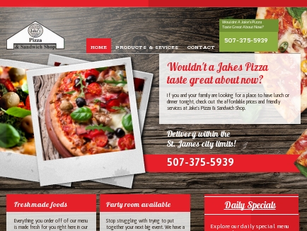 Jake's Pizza & Sandwich Shop - Pizza Restaurant | St. James, MN