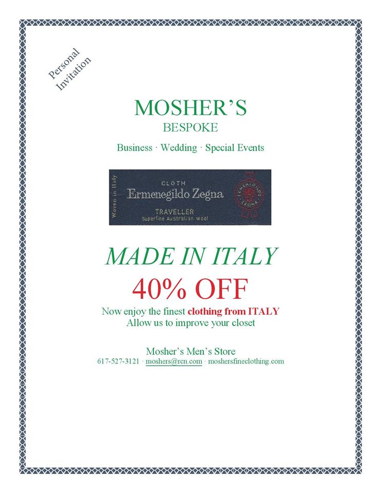 Mosher's Men's Store | Tailored Suits | Newton Center, MA