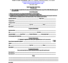 Cook's Tank Cleaning Inc | Septic Inspection Form | Spotsylvania, VA
