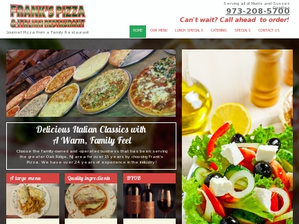 Frank's Pizza - Italian Take-Out | Oak Ridge, NJ