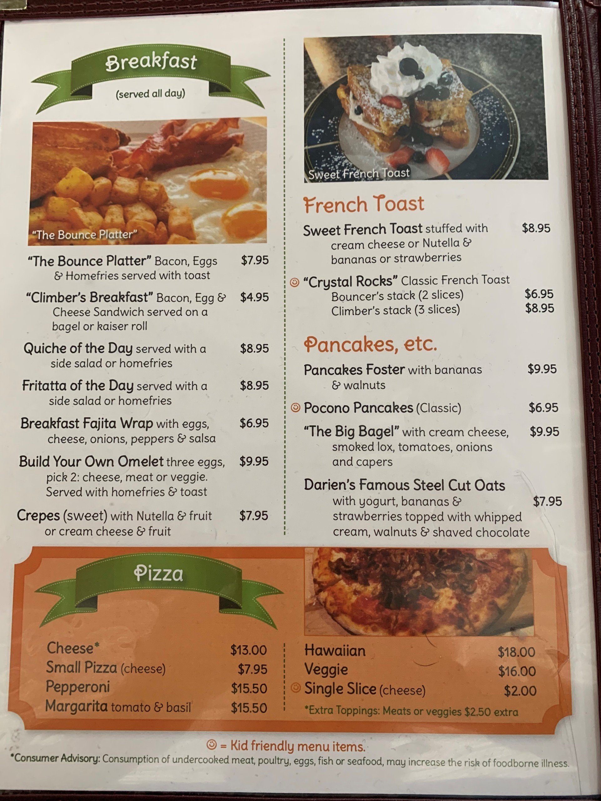 Pocono Rocks! & Little Rock Cafe Menu | Mount Pocono, PA