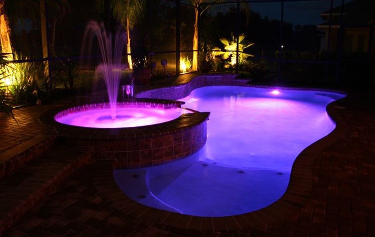 Waterside Pools Inc Color Lighting Gallery | Palm Coast, FL