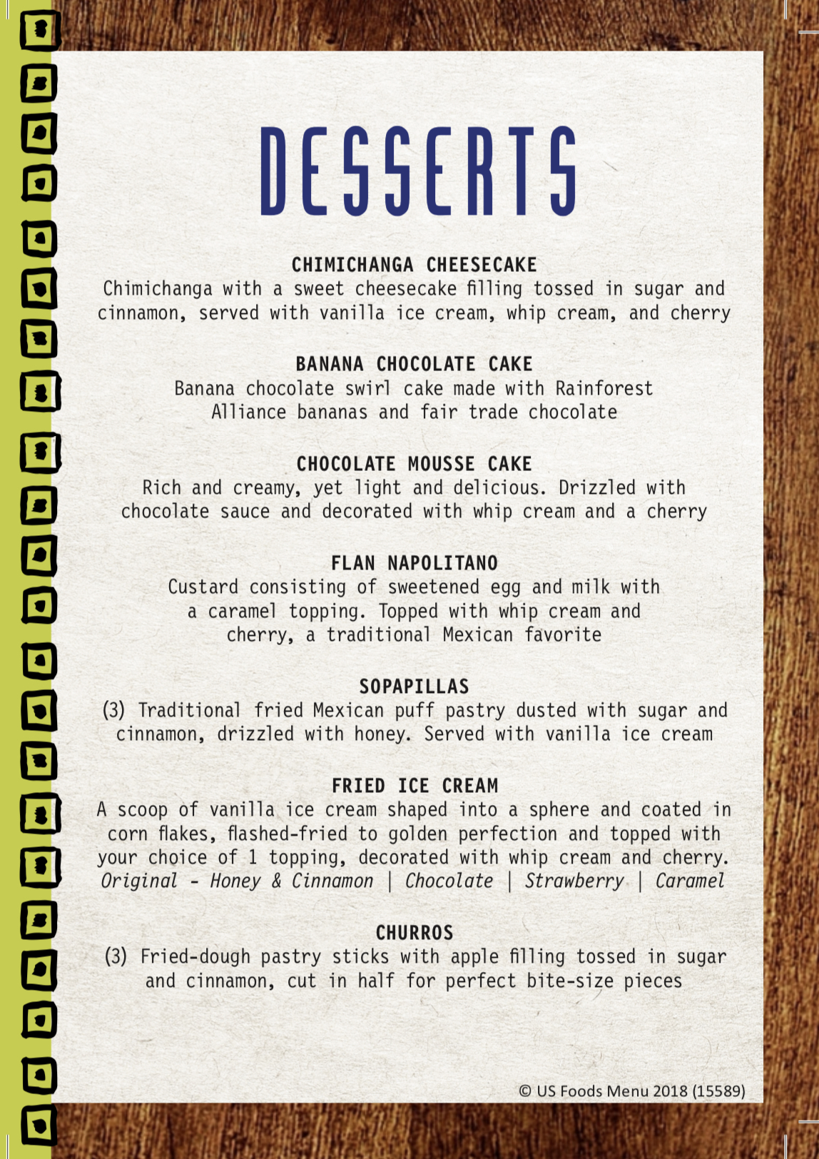 Don Jose Family Mexican Restaurant Dessert Menu | Decorah, IA