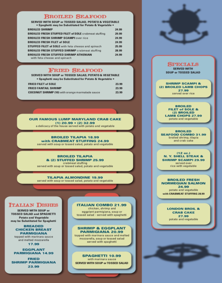 Nautilus Diner-Restaurant Timonium Menu | Timonium, MD