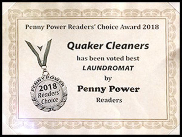 Quaker Cleaners Laundry LLC Awards Gallery | Quakertown, PA