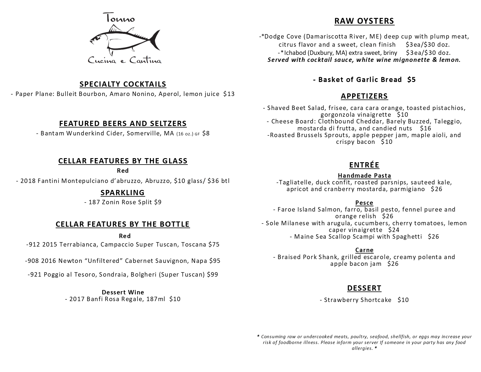 The Italian Restaurant Wakefield, MA Loves | Tonno