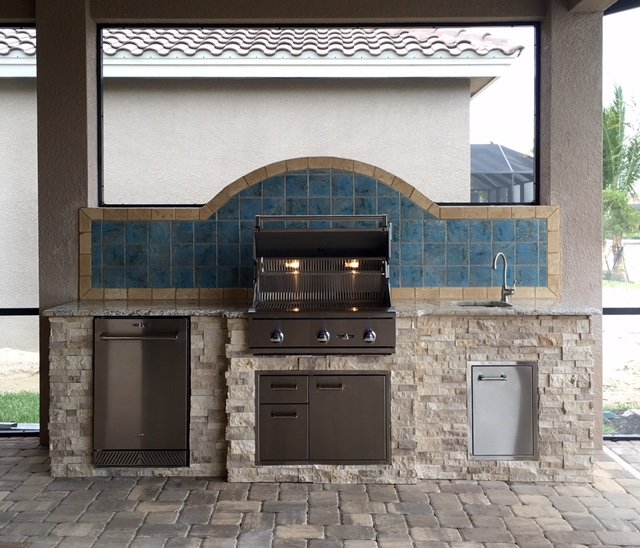 Straight Run Outdoor Kitchens & Ideas | HL Posey Builders