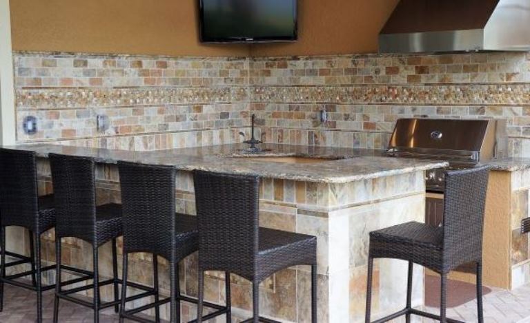Tile Outdoor Kitchen | Porcelain Outdoor Kitchens | Cape Coral