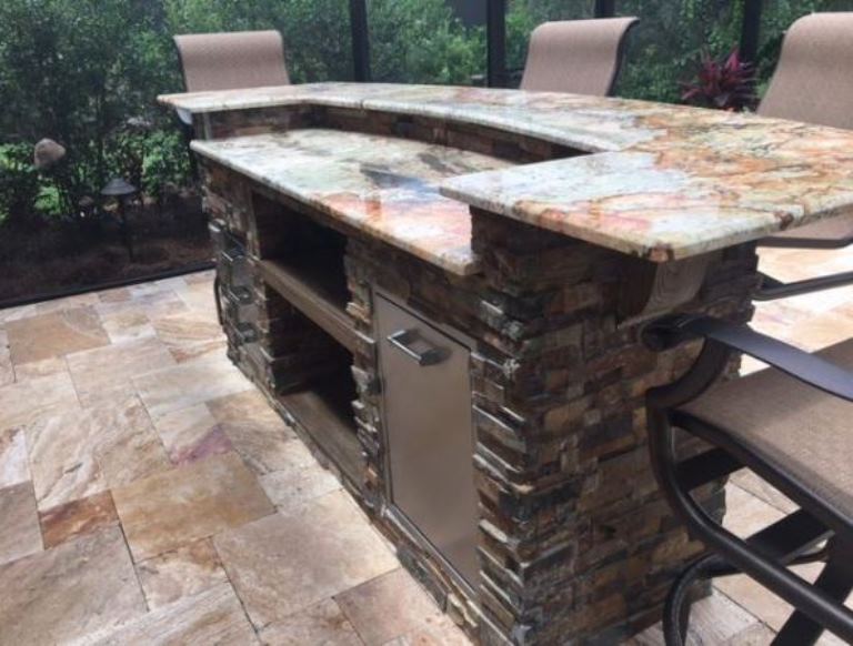 Natural and Cultured Stone Outdoor Kitchens