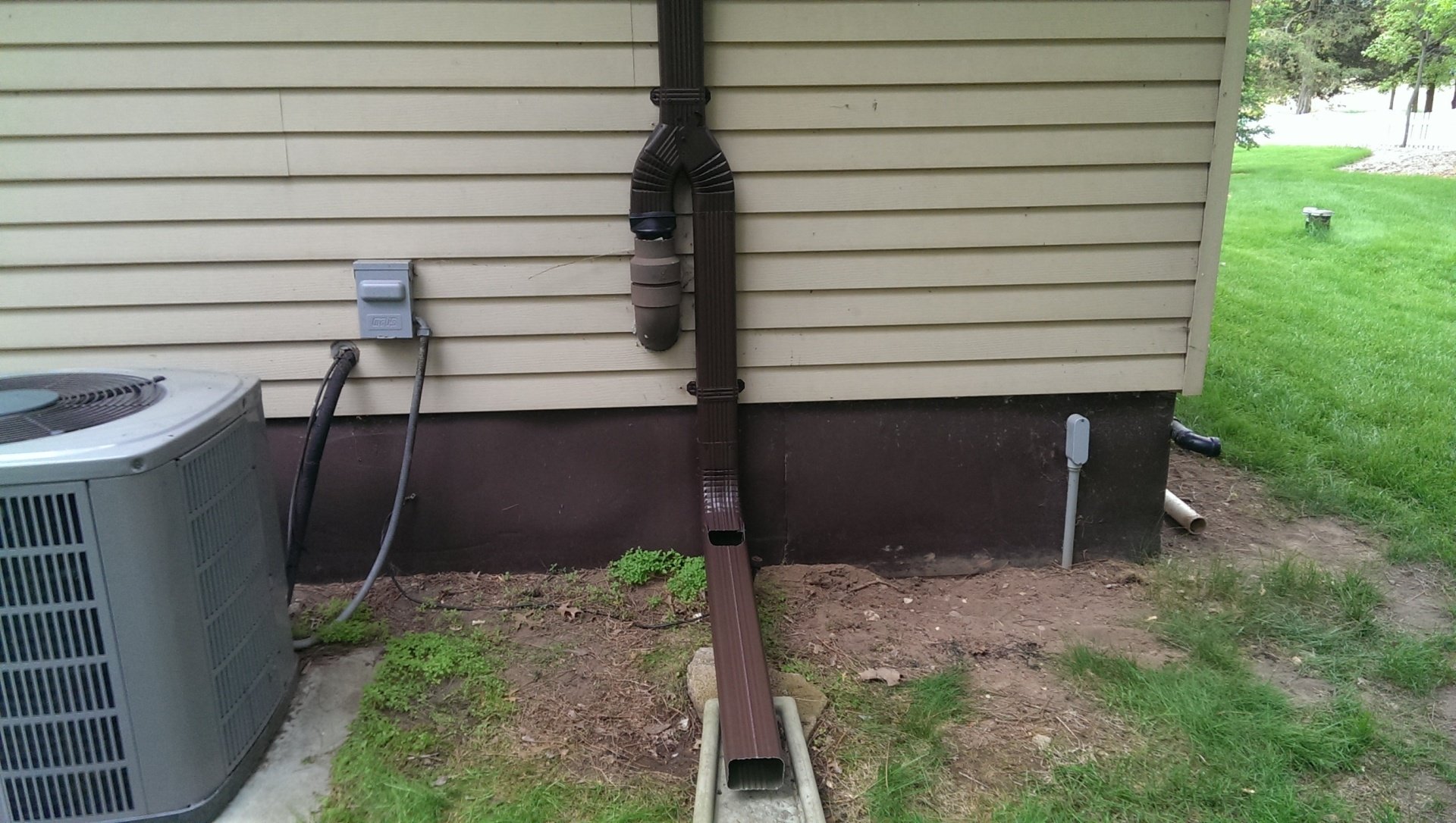Royal Brown Gutters, 3x4 Downspout, and Leaf-X Covers