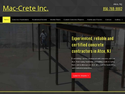 Mac-Crete, Inc. - Concrete Contractors | Atco, NJ