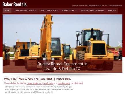Baker Rentals | Equipment Rentals | Uvalde, TX