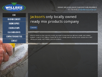 Willbee Transit Mix Co., Inc. - Concrete Materials | Jackson, MI