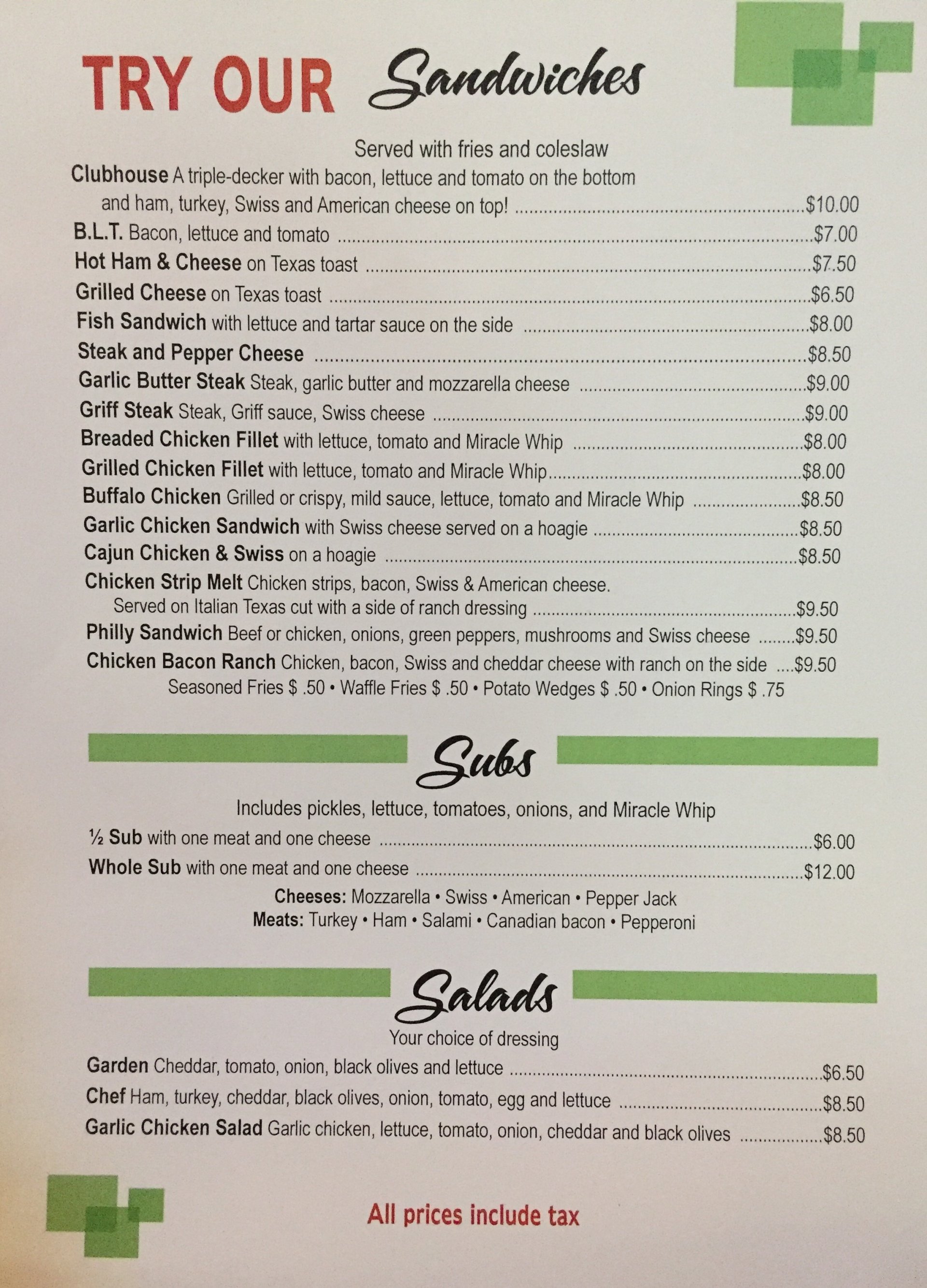 Mel's Sportspage Bar & Snickers Pizza Shop Sandwiches Menu | Virginia