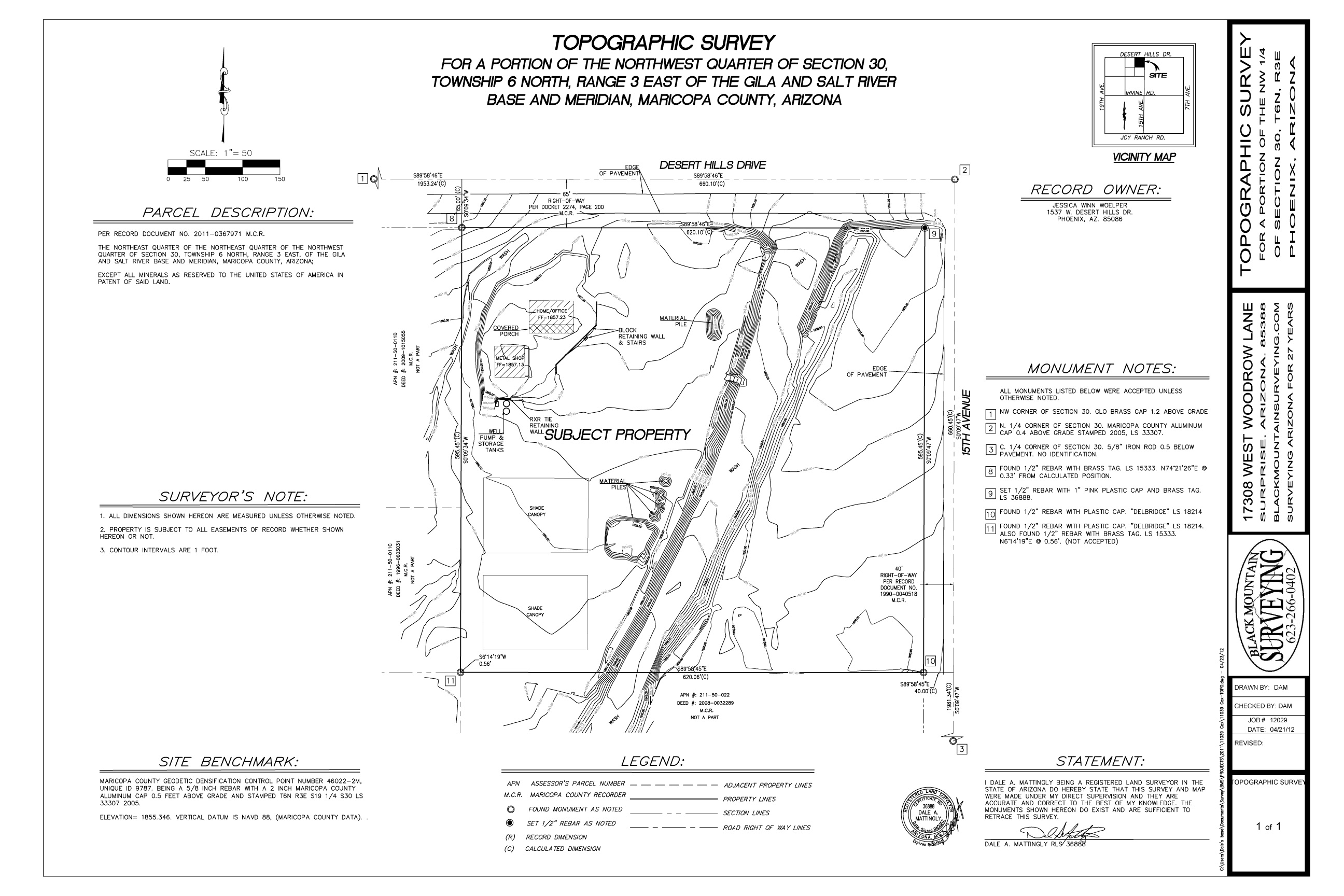 Black Mountain Surveying Drawing | Survey Drafting | Phoenix Surprise AZ