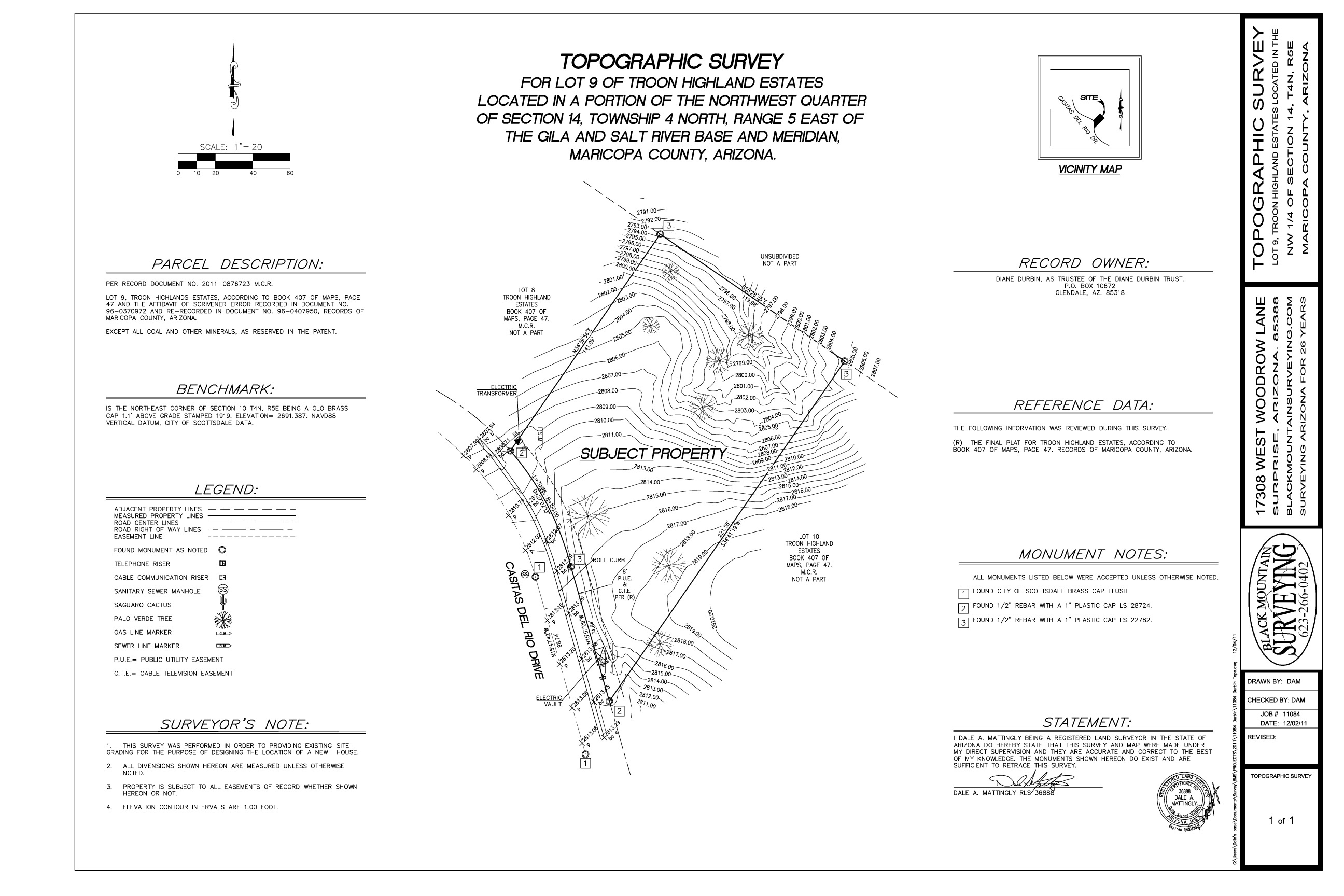 Black Mountain Surveying Drawing | Survey Drafting | Phoenix Surprise AZ