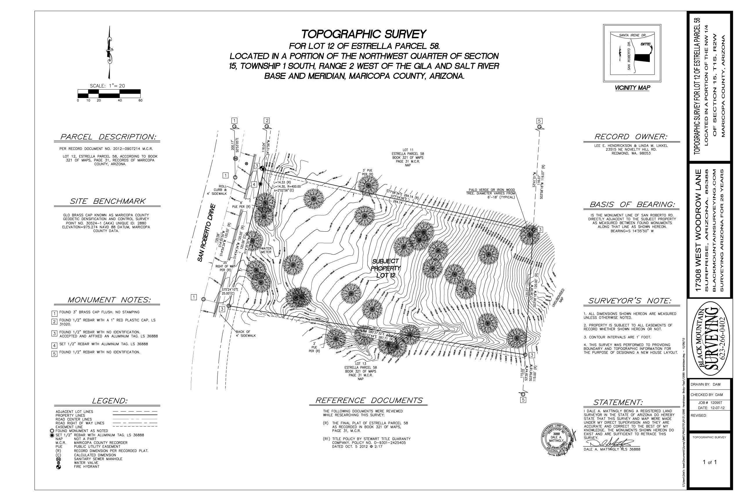 Black Mountain Surveying Drawing | Survey Drafting | Phoenix Surprise AZ