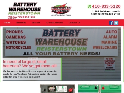 battery warehouse Reisterstown MD