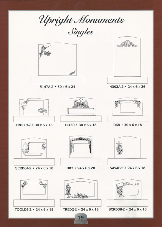 Upright Monuments | Shape-Carved Monuments | Pampa, TX