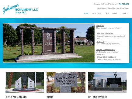 Johnson Monument LLC | Memorials | Chippewa Falls, WI