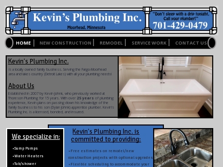 Kevin's Plumbing, Inc. | Drain Cleaning | Moorhead, MN